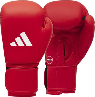 adidas IBA Boxhandschuhe mit Klettverschluss für Training, Boxen und Boxen, für Damen und Herren (340 g, Rot)