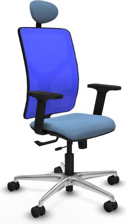 Piqueras y Crespo B&uuml;rostuhl mit Rollen, 2D-Armlehnen, h&ouml;henverstellbare Lendenwirbelst&uuml;tze und festes Kopfteil, ausgestattet mit Syncro/Traslack und Schneideschaum, Bla