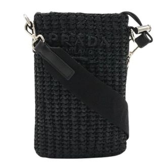 Prada Pre-owned Raffia 2way Phone Bag - - Pre-owned - Damen - Schwarzk - ONE SIZE