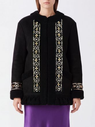Valentino Garavani Veste courte en shearling avec clous et broderies de cristaux