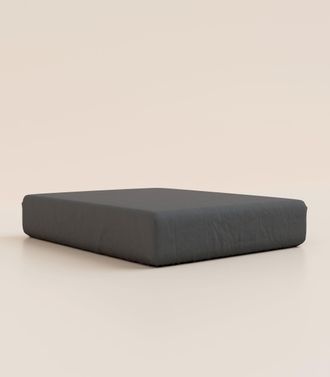 Tediber Drap housse 140x200 cm en lin lav&eacute; - Gris - Tediber