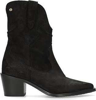 Fred De La Bretoniere Femme Jolie Western Bottines à la Cheville, Noir, 42 EU