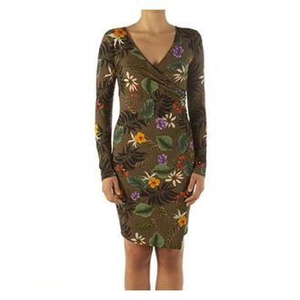Liu Jo Gebl&uuml;mtes Kleid mit &uuml;berkreuztem Neckholder - - Dresses - Damen - Gr&uuml;n - S