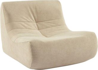 Sweeek Sessel ohne Armlehne mit wasserabweisendem Samtbezug, Samt, Beige