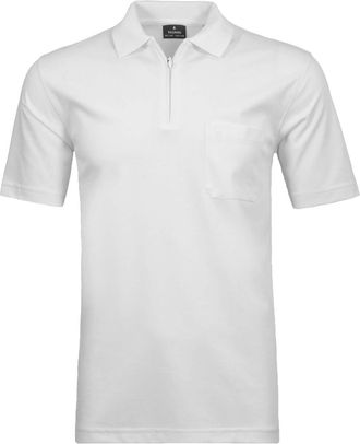 Ragman Herren Softknit-Poloshirt mit Zip Weiss-006, 4XL