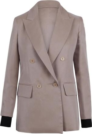 Max Mara Femme, Vestes, Rose, Taille: 38 FR Blazer en lin et organza