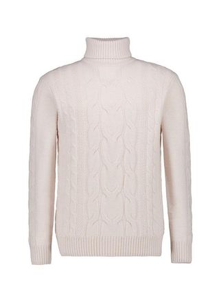 Hackett Herren Rollkragenpullover wei&szlig; unifarben