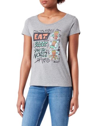 MARVEL Damen womarcots033 T-Shirt, Grau meliert, Large