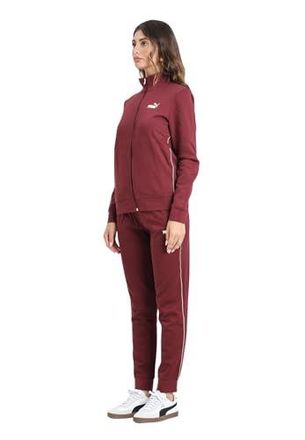 Puma Surv&ecirc;tement Ess + Textured Foil FZ bordeaux pour femme, rouge, S
