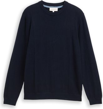 Tom Tailor Herren 1048720 Strickpullover mit Fischgr&auml;tstruktur, 10668-Sky Captain Blue, 3XL