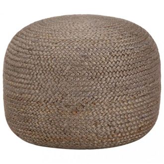 vidaXL Vidaxl - Handgefertigter Sitzpuff Hellgrau 45 x 30 cm Jute 603024