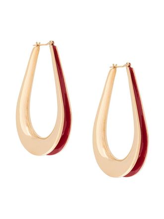 Annelise Michelson Elliptische Creolen mit Emaille - Gold