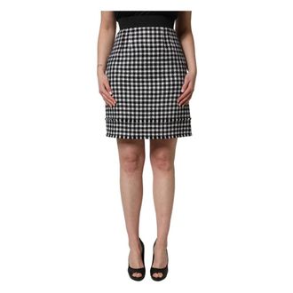Dolce & Gabbana Hahnentritt Minirock mit hohem Bund - - Skirts - Damen - Schwarzk - XL