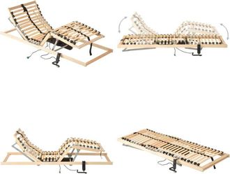 vidaXL Lattenrost Elektrisch mit 28 Latten 7 Zonen 70x200 cm - Elektrischer Lattenrost - Lattenrost Mit Motor - Adjustable Bed Base - Komfortabler