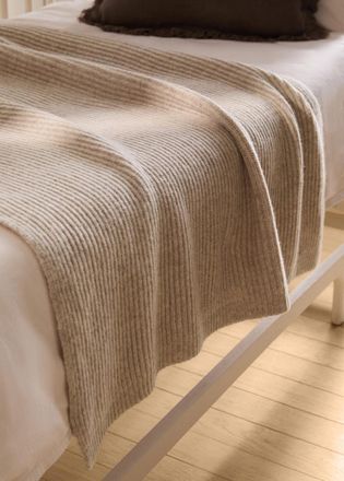 Mango Couverture enfant laine et cachemire maille sable - Home - 70X100cm - MANGO HOME