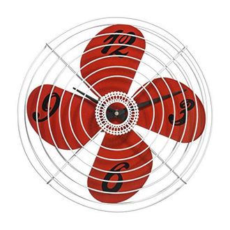 Premier Housewares Retro Fan Wanduhr rot