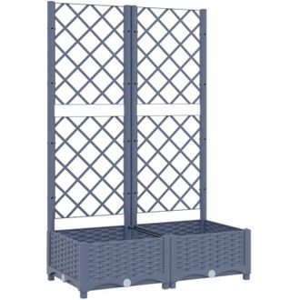 vidaXL Vidaxl - Jardinière avec treillis bleu gris 80x40x121,5 cm pp