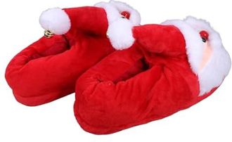 Beaupretty Pantoufles De Noël Peluche Chaussures Intérieur Chaudes Antidérapantes Douillettes Pour Hiver