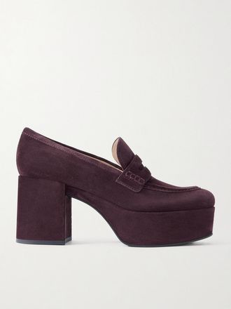 Gianvito Rossi Escarpins Plates-formes En Daim 80 - Bordeaux