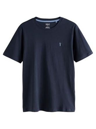 Next Homme T-Shirt Slim 100% Coton &agrave; Motif cerf Bleu Marine XL