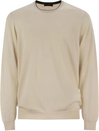 Fay Homme, Pulls, Beige, Taille: 2XL Cotton Crew Neck Sweater