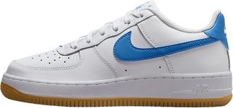 Nike Herren AIR Force 1 (GS) Sneaker, White Gum Light Brown Blue Beyond, 37.5 EU