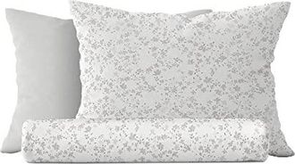 Homemania Mandy Bettwäsche-Set Natura, Einzelbett, mit Bettbezug, Kissenbezug, für Bett, weiß, grau, aus Baumwolle, 150 x 200 cm