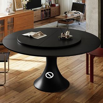 Generic 4-Fach Faltbare, runde Tischplattenverl&auml;ngerung, doppellagige, drehbare Tischplatte, platzsparende Holztischplatte ohne Beine, ideal for Partys und le