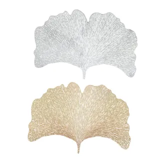 Cabilock 2 St&uuml;ck Teiliges Platzset aus PVC rutschfest und Elastisch Abwaschbare Tischdeko f&uuml;r Esstisch und Festlichkeiten Elegantes Design in Gold und Silber V