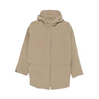 Emporio Armani Blouson-Jacke aus Baumwollmischung - - Coats - Damen - Beige - XS