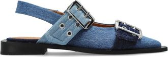 Ganni Femme, Chaussures, Bleu, Taille: 41 EU Feminine Buckle Ballerina