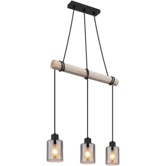 Globo Lighting suspension - Hadera - naturel noir - métal - grande lampe
