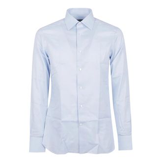 Ermenegildo Zegna Lang&auml;rmliges Hemd mit Mikro-Muster - - Shirts - Herren - Blau - M