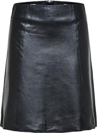 Selected Jupe en Cuir pour Femme SLFNEW IBI MW B Noos - Noir - Taille 38