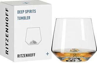 Ritzenhoff 3841001 Tumbler-Glas 400 ml - Serie Deep Spirits Nr. 1 Berg - mit Relief im Kristallboden - Made in Germany