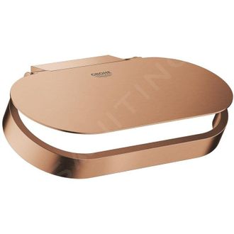GROHE Porte papier toilette Grohe SELECTION avec couvercle or rose vif bross&eacute;