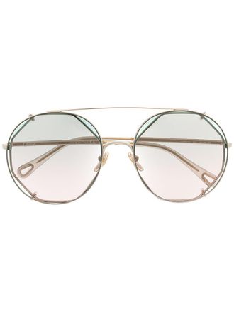 Chloé lunettes de soleil à monture oversize - Or