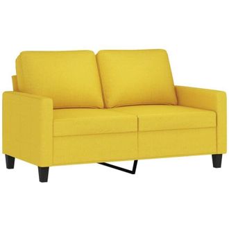 vidaXL Vidaxl - Canapé à 2 places Jaune clair 120 cm Tissu
