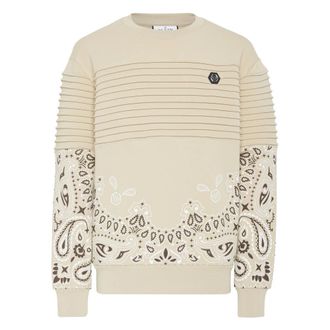 Philipp Plein Paisley Sweatshirt - - Sweatshirts & Hoodies - Herren - Beige - 4XL
