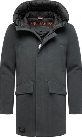 Stone Harbor Herren Wintermantel Fenroos in Wolloptik mit abnehmbarer Kapuze