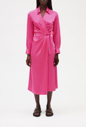 Claudie Pierlot Robe midi portefeuille rose