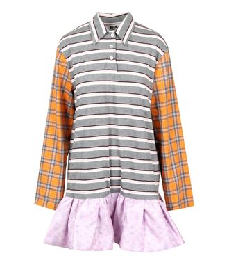 Msgm Robes Msgm Gris+Orange+Blanc