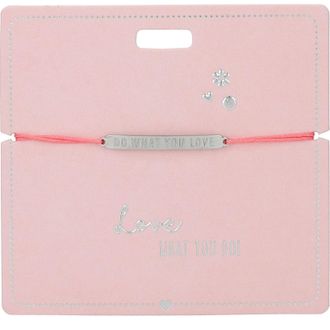 Depesche 14018.2 Armband mit Botschaft, Edelstahlplättchen, mit farbigem Band, variabel in der Länge, ideal als Geschenk für Freunde und Familie