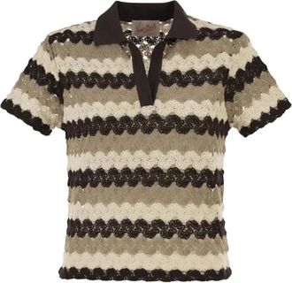 MC2 Saint Barth Femme, Tops, Multicolore, Taille: 38 FR 08955L Crochet Stripes Wave 1810
