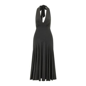 Michael Kors Femme, Robes, Noir, Taille: 38 FR Stretch Matte Jersey Halter Midi Dress