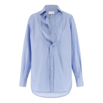 Maison Margiela Cotton Poplin Shirt - Femme - Blouses et Chemises - Bleu - Taille: 36 FR