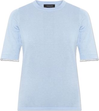 Fabiana Filippi Femme, Tops, Bleu, Taille: 38 FR Top avec manches aux finitions d&eacute;coratives