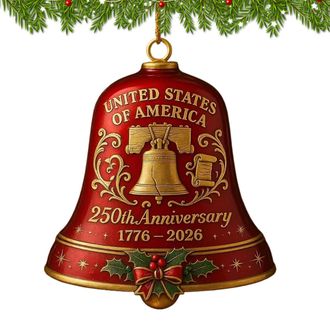 Generico Bell 1776-2026 - Handgefertigte Glocke zum 250. Jahrestag der Vereinigten Staaten, langlebige patriotische Dekoration für den Weihnachtszaun | von Dis