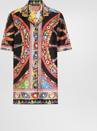 Dolce & Gabbana Hemd Vanity Aus Seidentwill Mit Carretto-print - Frau Blusen Und Tops Mehrfarbig 42