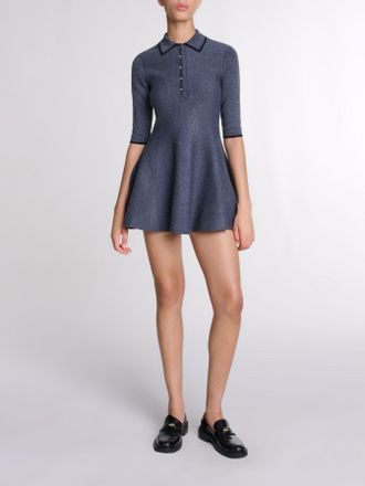 Maje Kurzes Strickkleid - Anthrazit - Gr&ouml;&szlig;e 38 - Maje